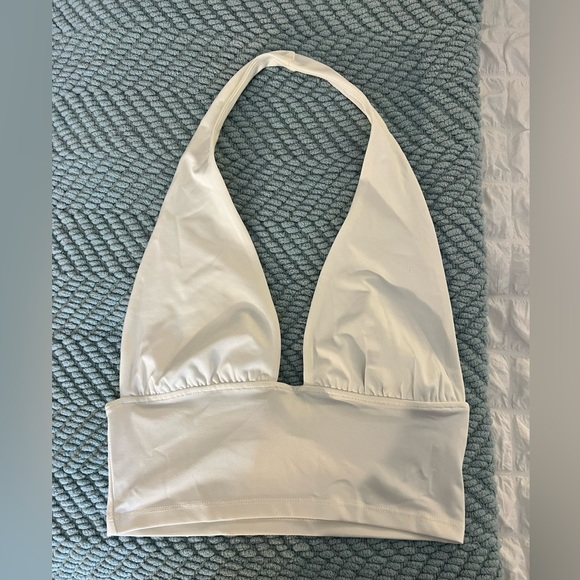 H&M | Tops | Hm White Cropped Halter Top | Poshmark